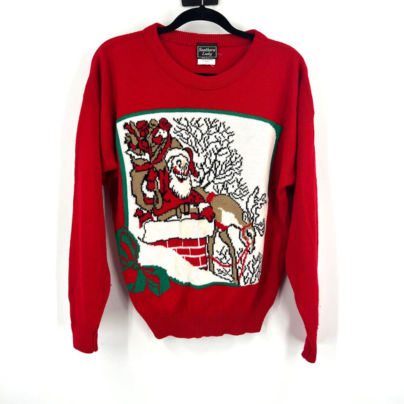 Vintage | Sweaters | Vintage Southern Lady Christmas Sweater Kitsch 8s ...